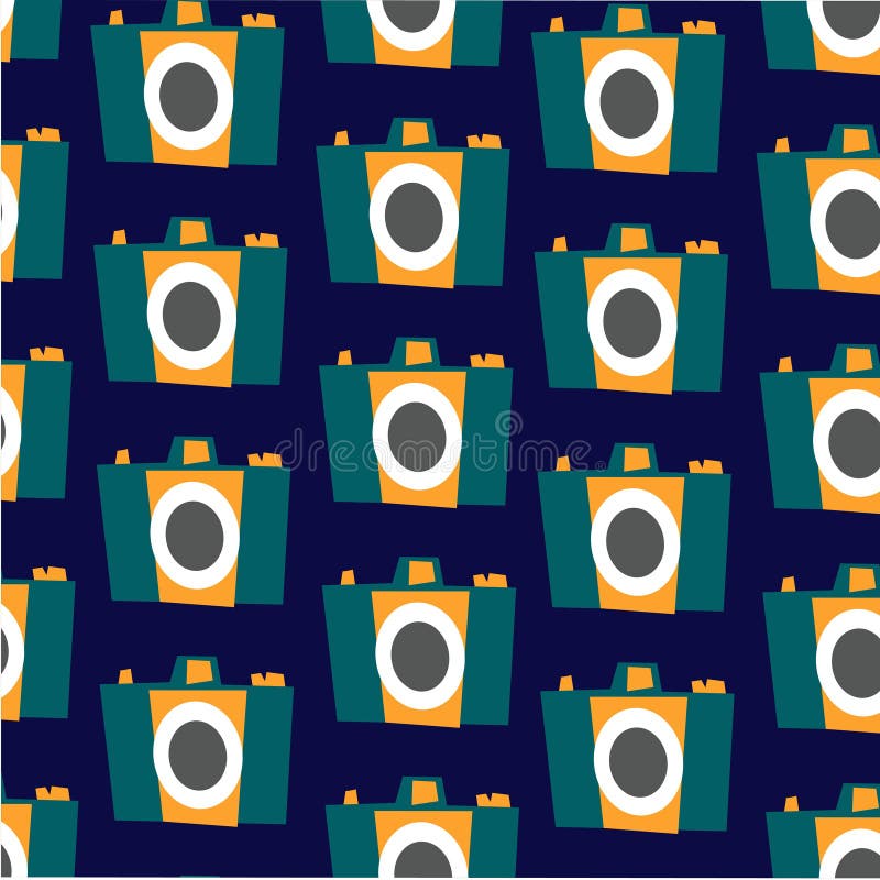 Photo Camera Vector Colorful Flat Seamless Pattern Stock Vector ...