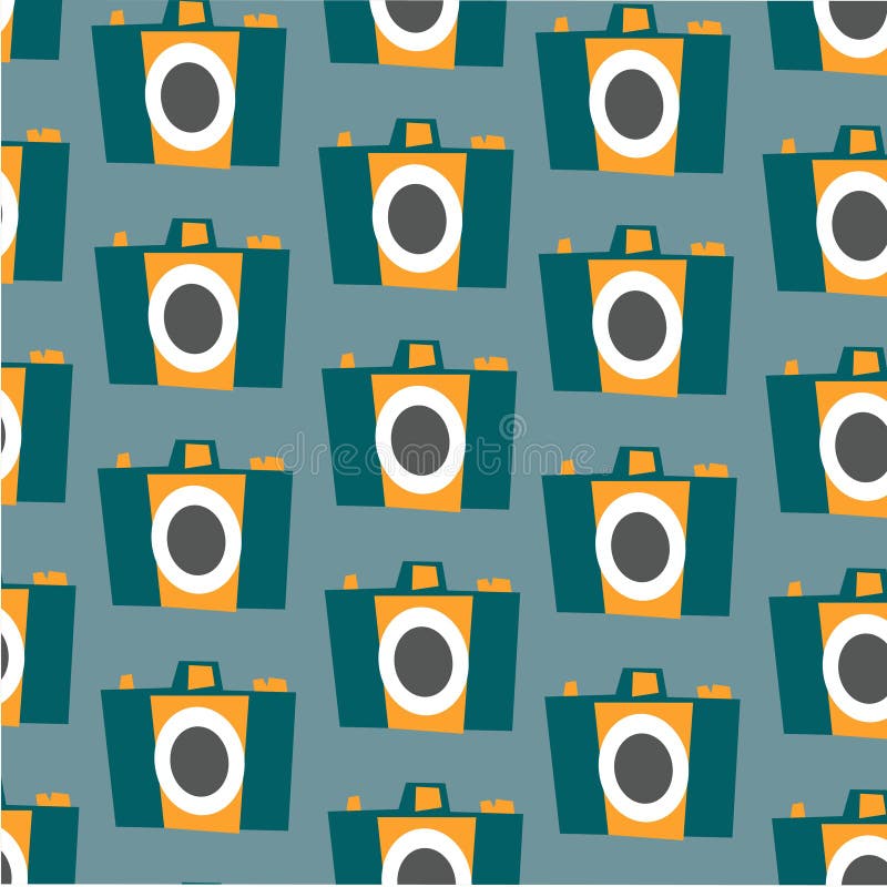 Photo Camera Vector Colorful Flat Seamless Pattern Stock Vector ...