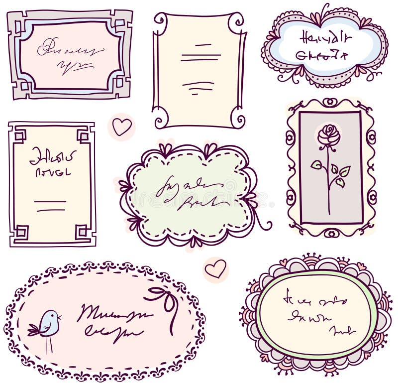 Cute doodle frame set stock vector. Illustration of icon - 22438736