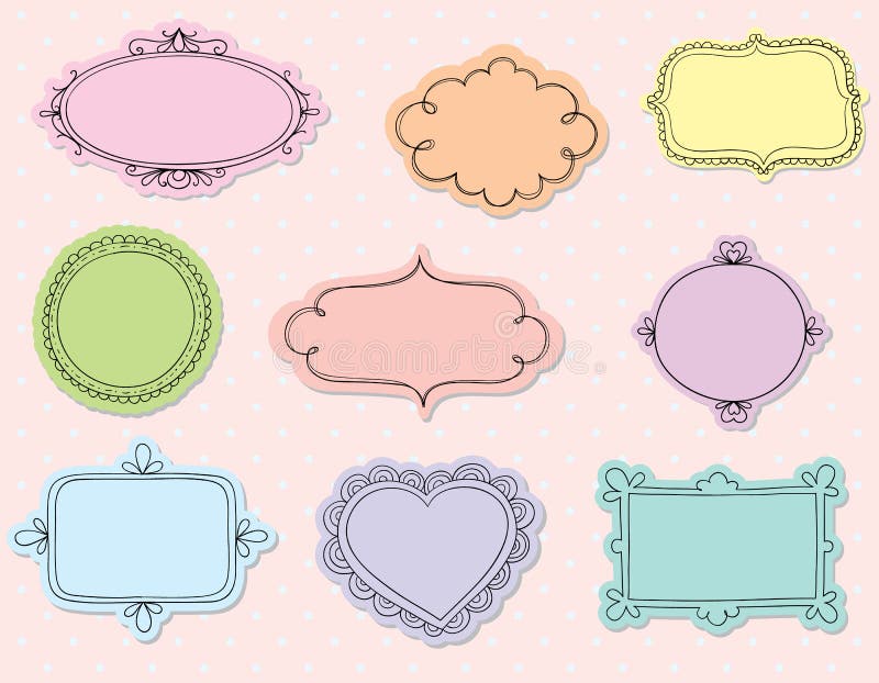 Cute Doodle Frames stock illustration. Illustration of greeting - 50080256