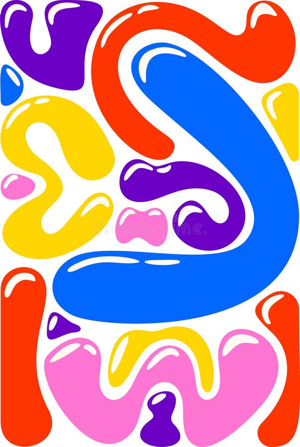 Set of Liquid Shapes Elements. Abstract Blotch Shape. Fluid Dynamical ...