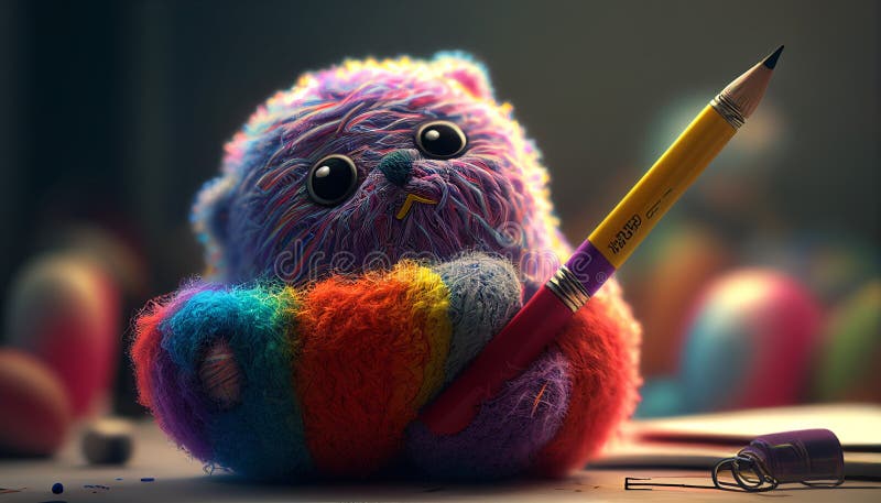 Cute Doodle Realistic Illustration Generated with AI Tools Stock Photo ...