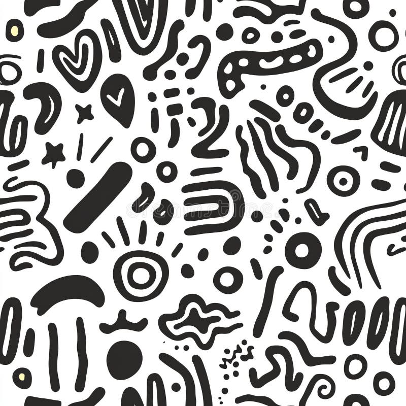 Creative Abstract Squiggle Style Drawing Background Stock Illustration ...