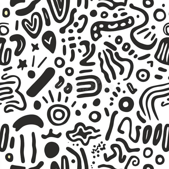 Creative Abstract Squiggle Style Drawing Background Stock Illustration ...