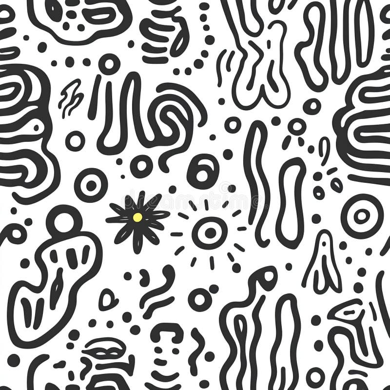 Creative Abstract Squiggle Style Drawing Background Stock Illustration ...