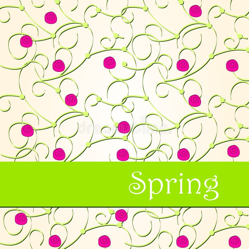 Cute Doodle Spring Background Illustration Stock Vector - Illustration ...