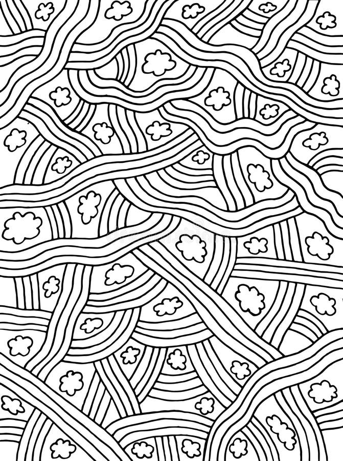 Cute Doodle Texture with Clouds and Rainbows. Cartoon Ink Artwork ...