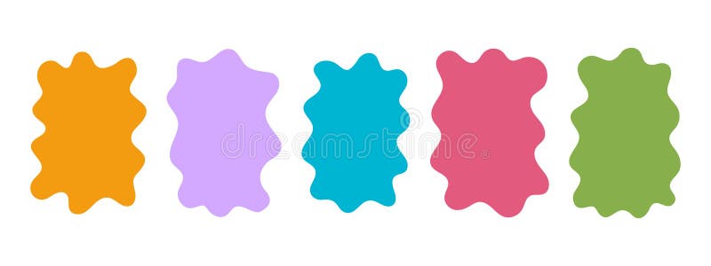 Cute Doodle Wavy Shapes. Irregular Assymetric Blobs. Abstract ...