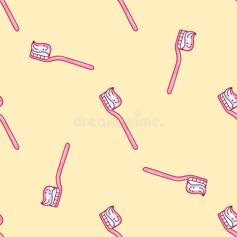 Cute Doodling Vector Pattern with Toothbrushes. Stock Vector ...