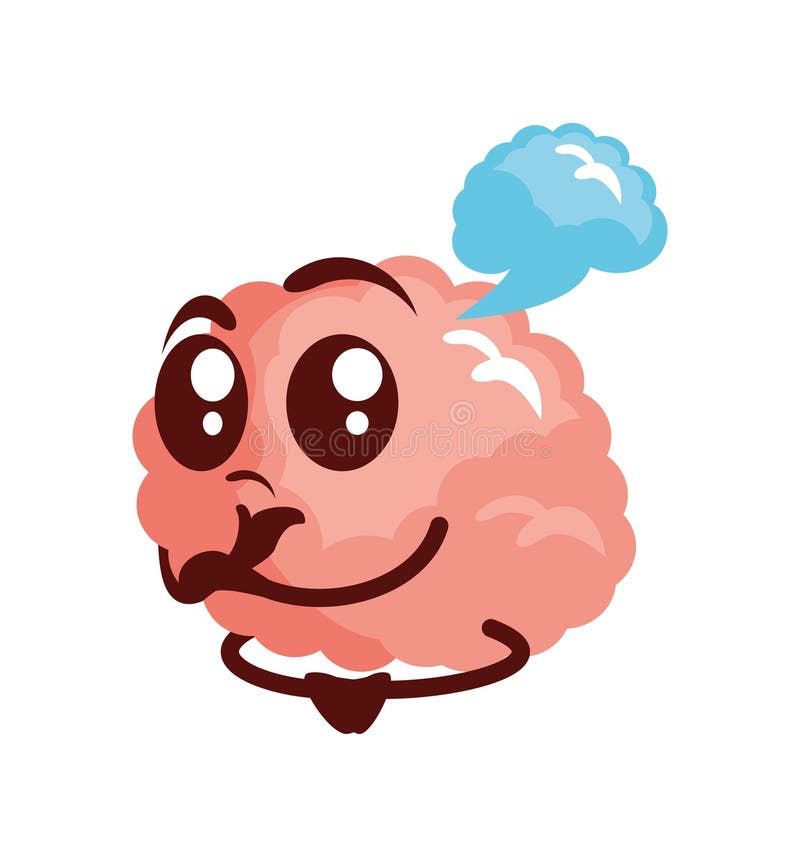 Cute doubt brain cartoon stock vector. Illustration of problem - 319333358