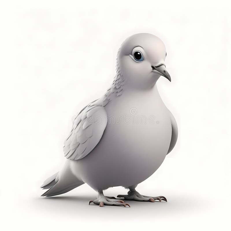 Dove Cartoon Style. Generative AI Stock Illustration - Illustration of ...