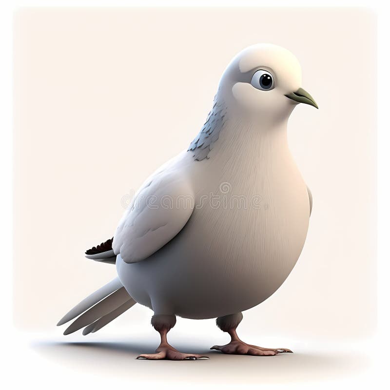 Dove Cartoon Style. Generative AI Stock Illustration - Illustration of ...