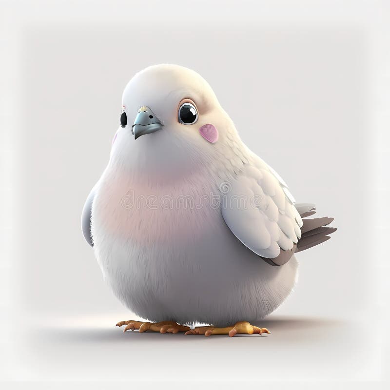 Dove Cartoon Style. Generative AI Stock Illustration - Illustration of ...