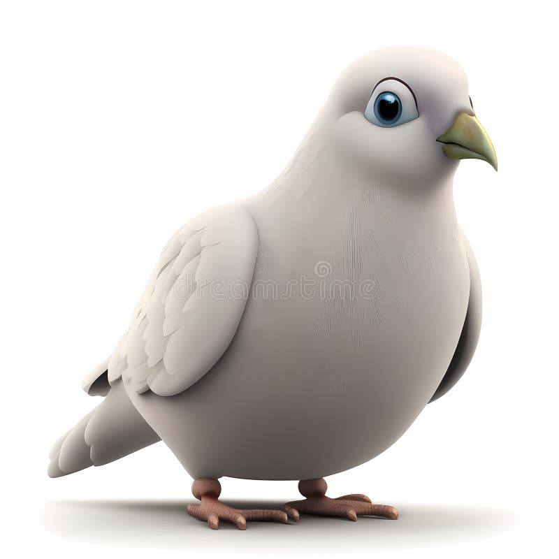 Dove Cartoon Style. Generative AI Stock Illustration - Illustration of ...