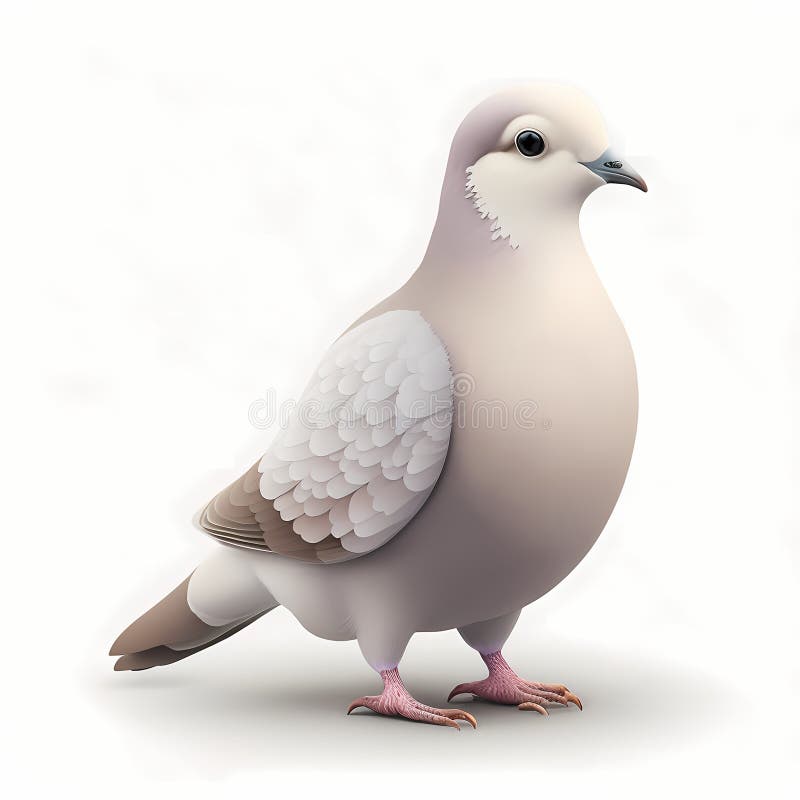 Dove Cartoon Style. Generative AI Stock Illustration - Illustration of ...