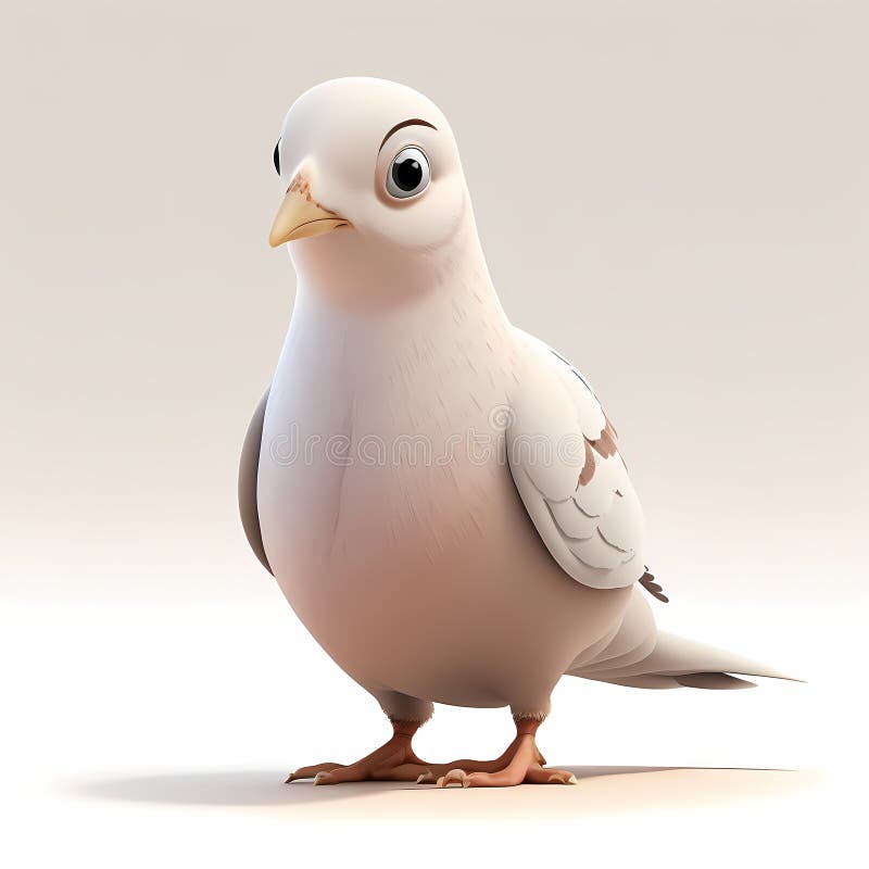 Dove Cartoon Style. Generative AI Stock Illustration - Illustration of ...