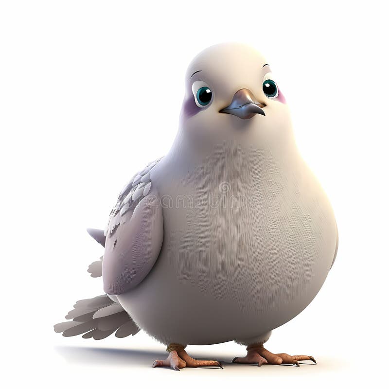 Dove Cartoon Style. Generative AI Stock Illustration - Illustration of ...