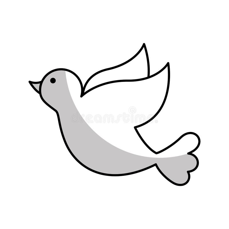 Cute Dove Fly Isolated Icon Stock Illustration - Illustration of wild ...