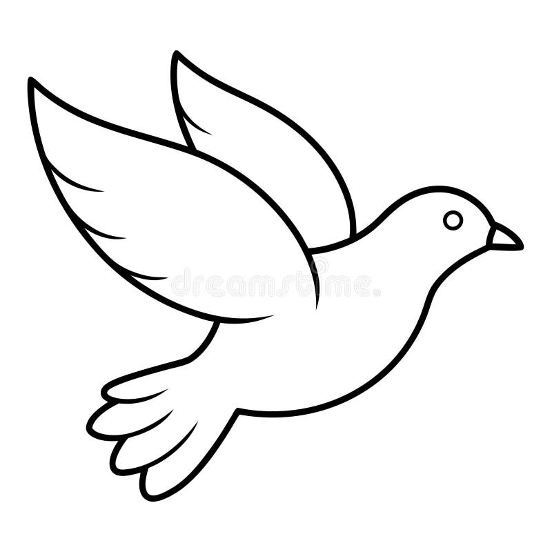 Cute Dove Flying Vector Art Design. Stock Vector - Illustration of ...