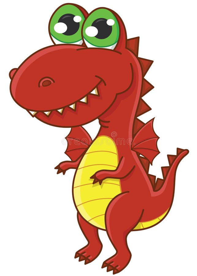 Cute Dragon Vector Illustration Stock Vector - Illustration of cute ...