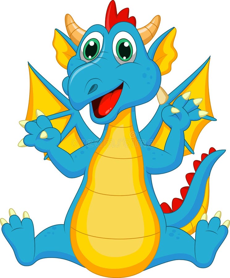 Happy Dragon Cartoon Character Stock Vector - Illustration of dragon ...