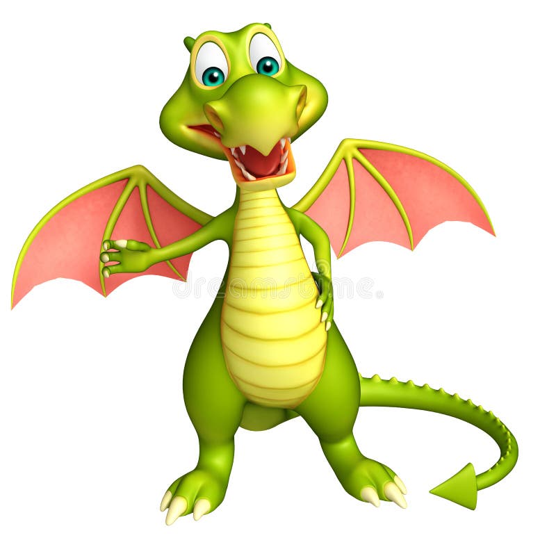 Cute Dragon Funny Cartoon Character Stock Illustration - Illustration ...