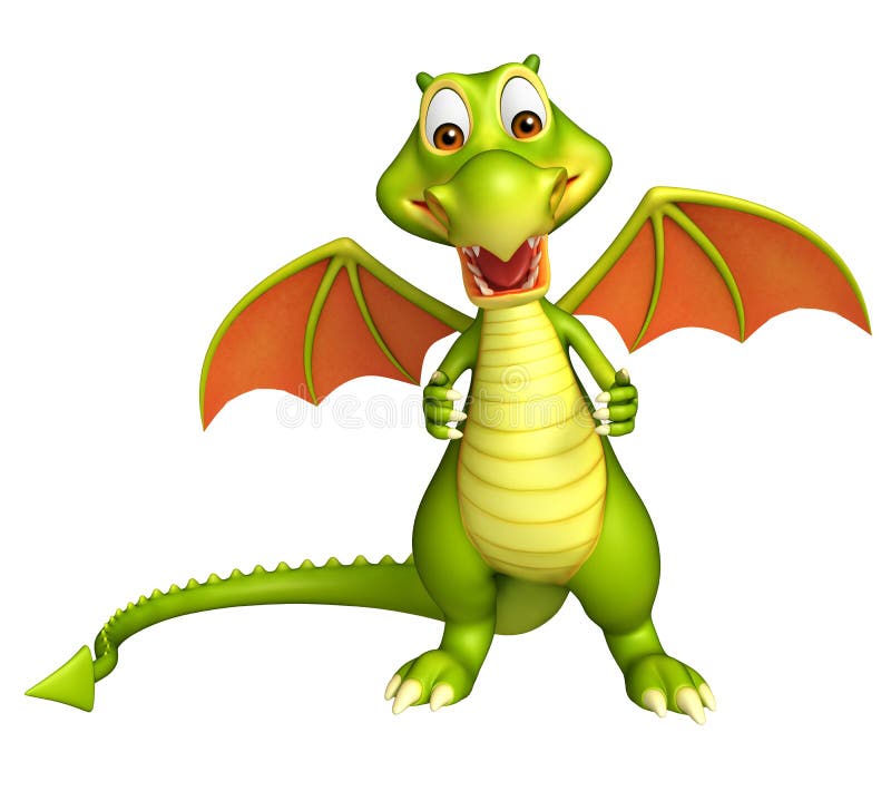 Cute Dragon Funny Cartoon Character Stock Illustration - Illustration ...