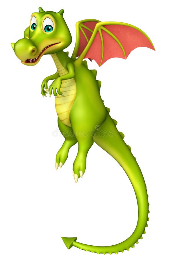 Cute Dragon Funny Cartoon Character Stock Illustration - Illustration ...