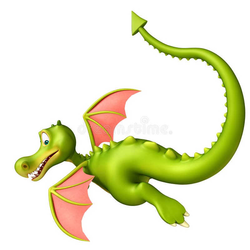 Cute Dragon Funny Cartoon Character Stock Illustration - Illustration ...