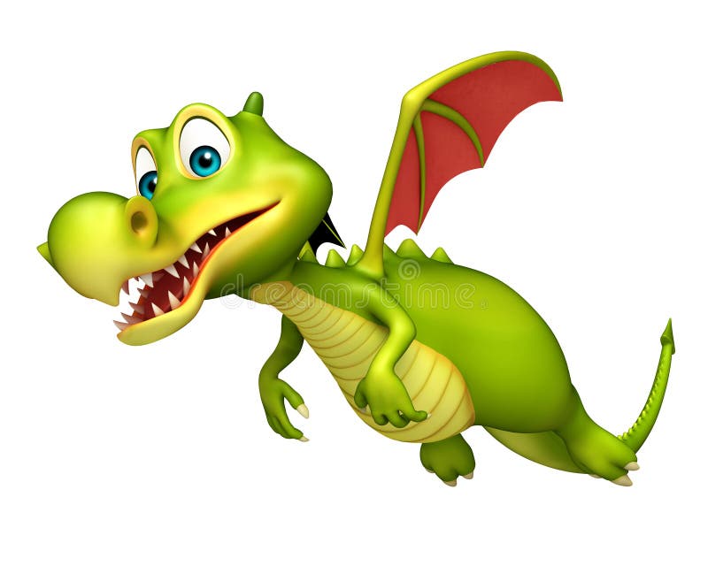 Cute Dragon Funny Cartoon Character Stock Illustration - Illustration ...
