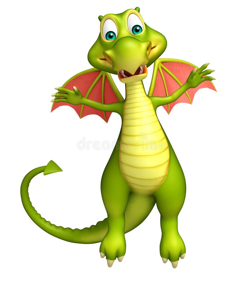 Cute Dragon Funny Cartoon Character Stock Illustration - Illustration ...