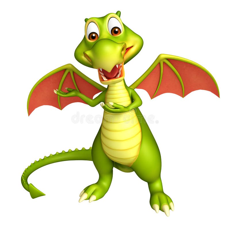 Cute Dragon Funny Cartoon Character Stock Illustration - Illustration ...