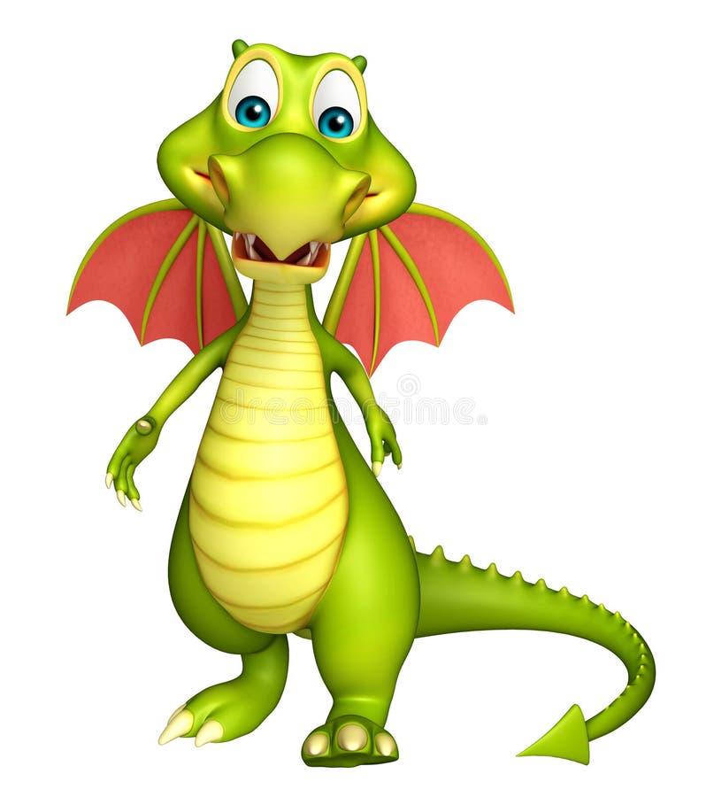 Cute Dragon Funny Cartoon Character Stock Illustration - Illustration ...