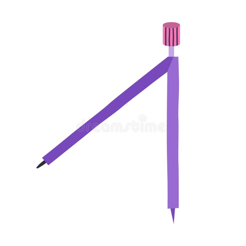 Cute Drawing Compass for School, Work, Study in University. Cartoon ...