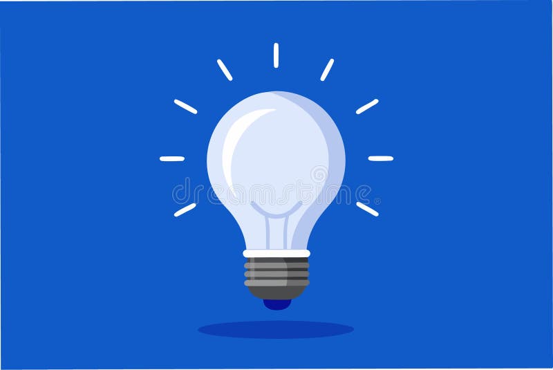 Cute Dream Light Bulb on a White Background Vector Art Illustration ...