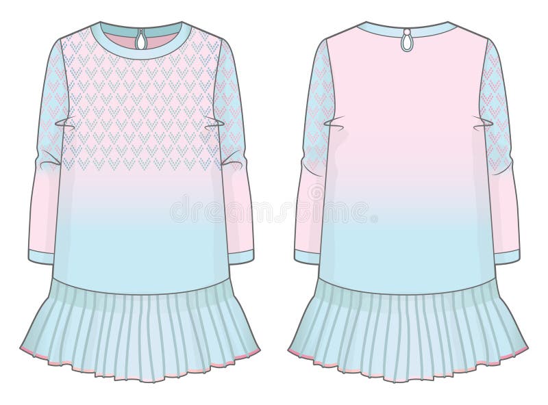 Cute Dress with Gradient Effect Stock Vector - Illustration of design ...