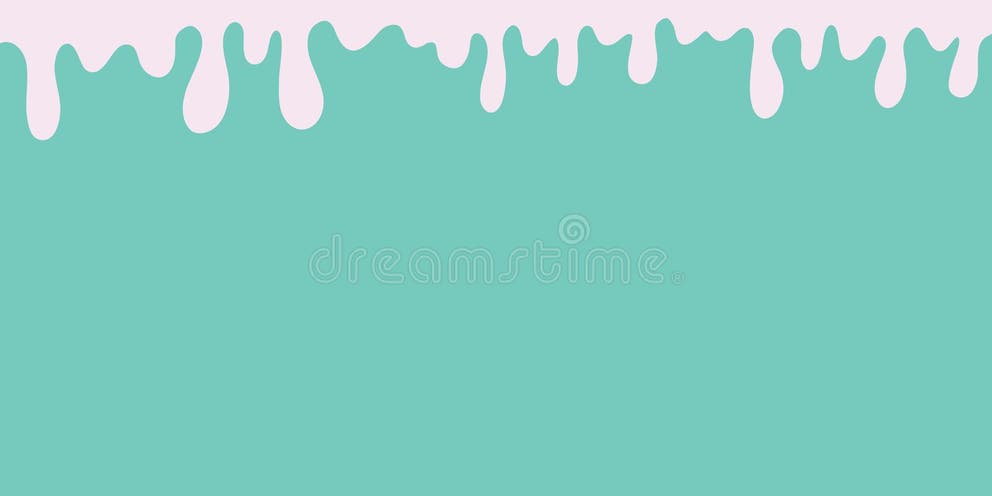 Cute Drip Liquid Background, Vector Border, Dripping Glaze or Paint ...