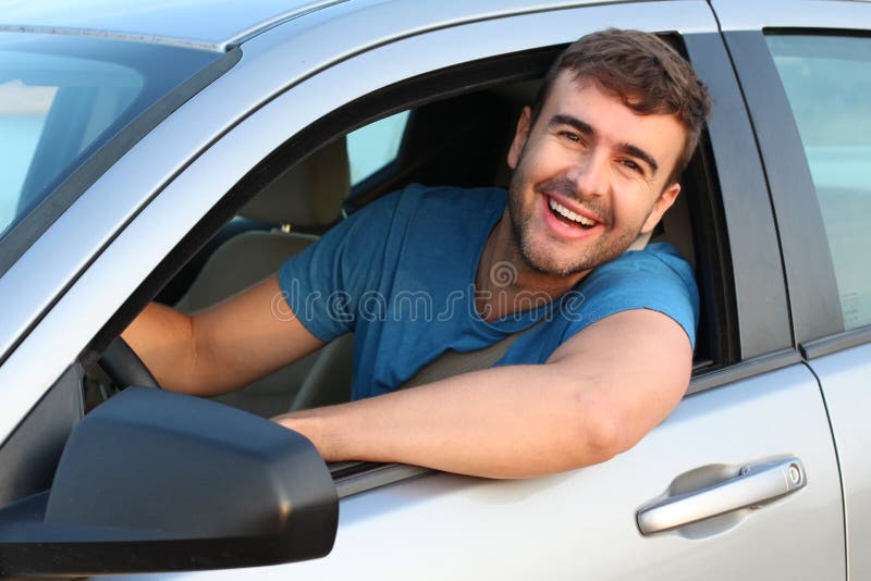 Cute Driver Looking at Camera Stock Photo - Image of driver, automobile ...