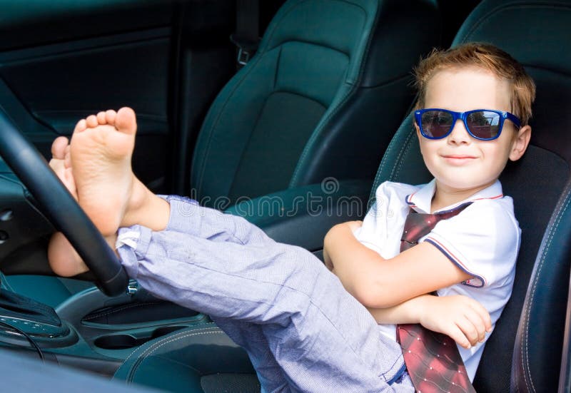 Barefoot driver in car stock image. Image of open, surveillance - 34724397