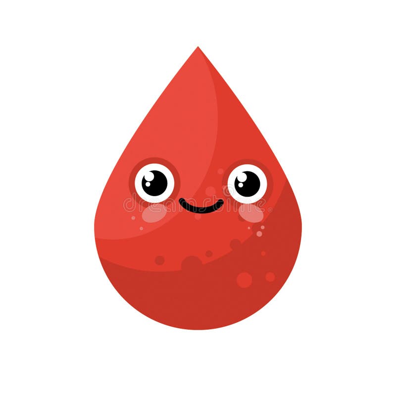 Cute drop of blood stock vector. Illustration of cartoon - 354378611