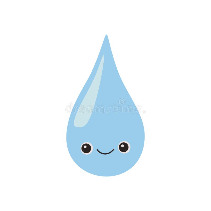Cute Drop with Smiling Face Stock Vector - Illustration of hand, rain ...