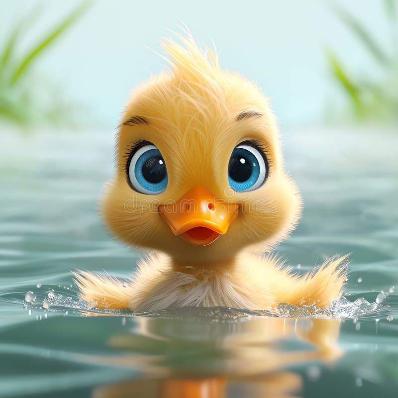 Cute duck, AI generated stock illustration. Illustration of bird ...