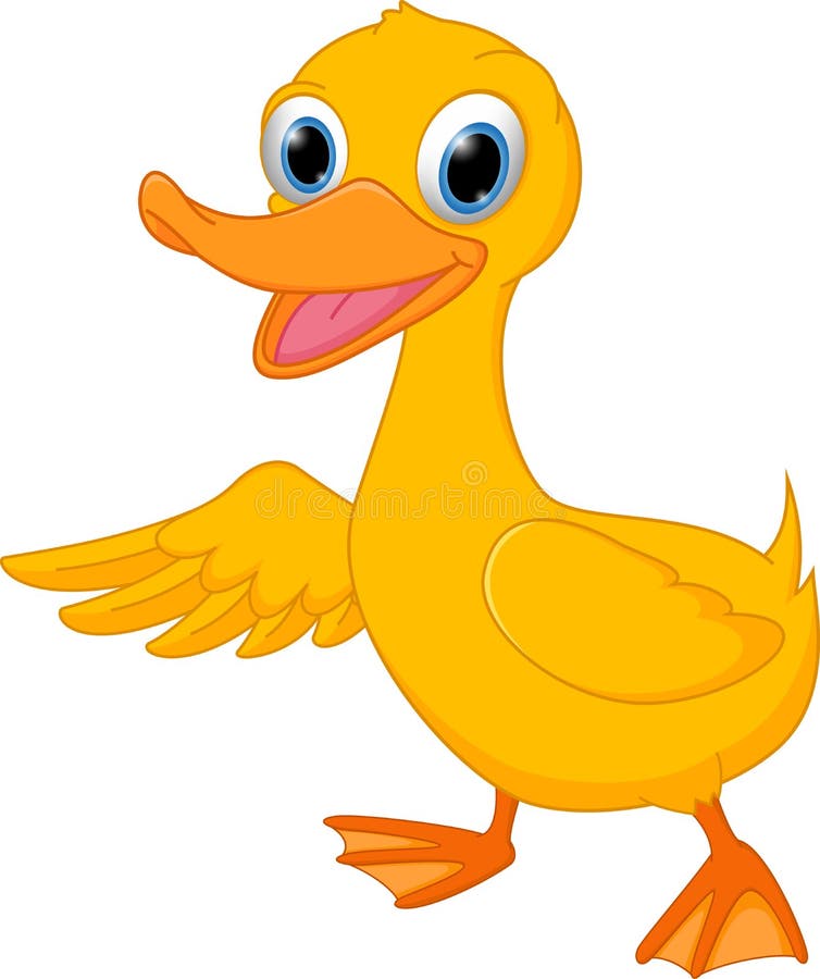 Cute Duck Cartoon Presenting Stock Vector - Illustration of cute, bath ...