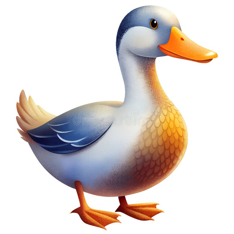 Cute Duck Comic Style Isolated on Transparent Background Stock Image ...