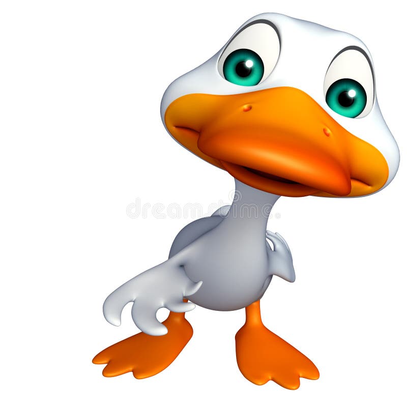 Cute Duck Funny Cartoon Character Stock Illustration - Illustration of ...