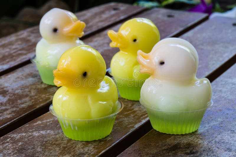 Cute duck jelly dessert stock photo. Image of yellow - 61501886