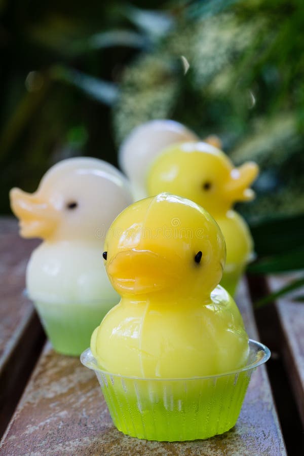Cute duck jelly dessert stock photo. Image of yellow - 61501886