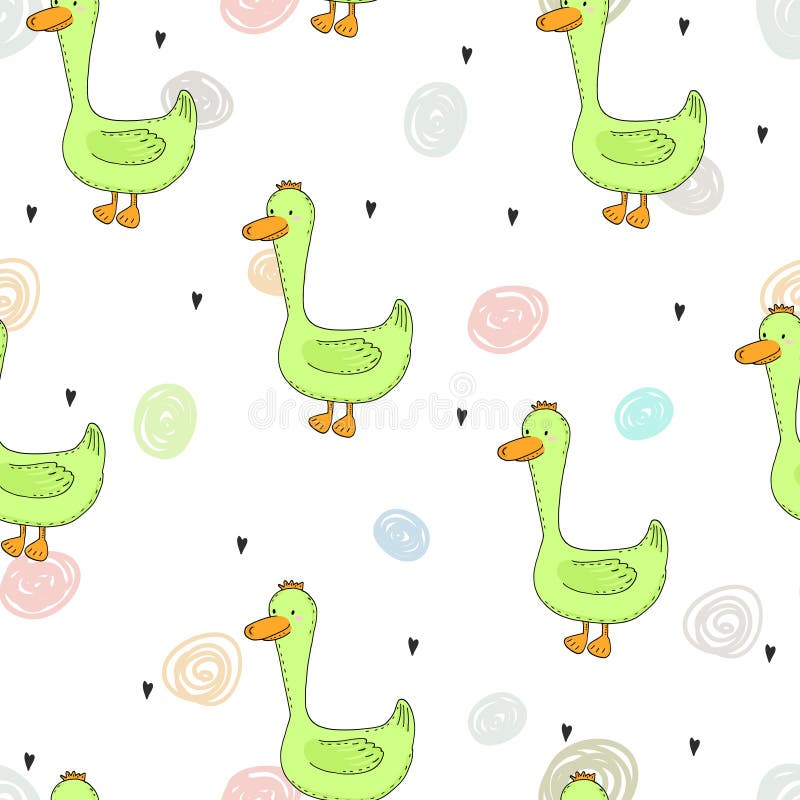 Cute Duck Pattern Print for Kids. Printable Templates Stock Vector ...