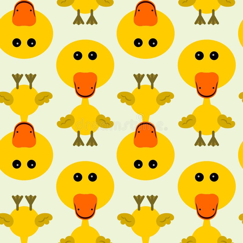 Cute Duck Seamless Background Design Stock Illustration - Illustration ...