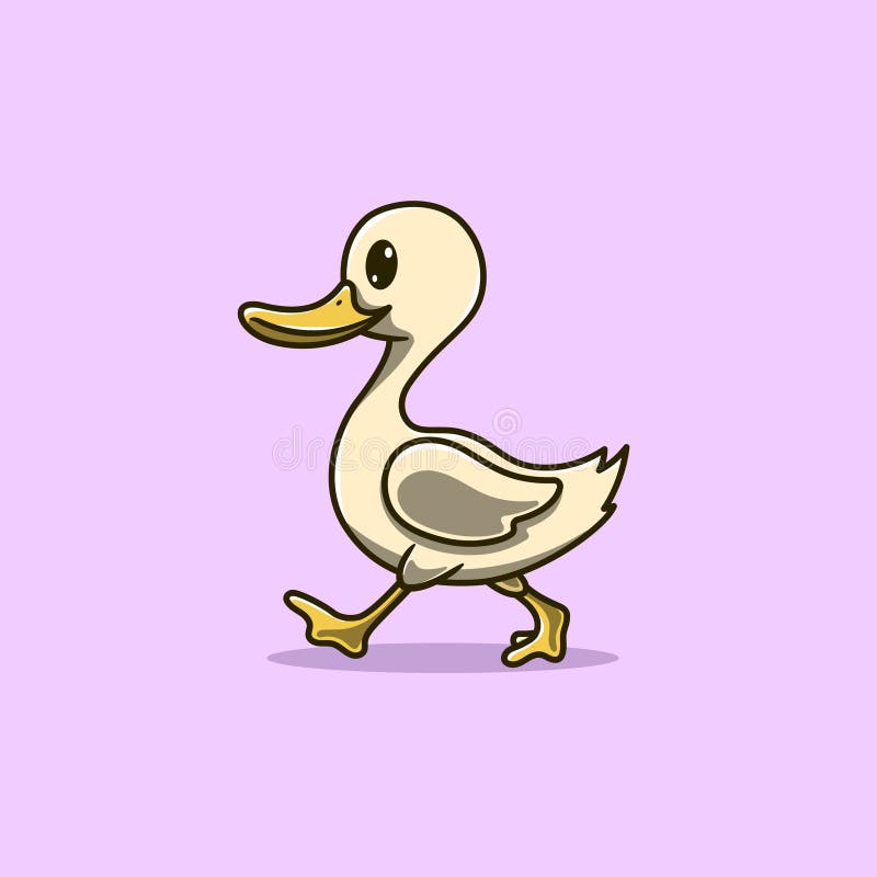Cute duck walking cartoon stock vector. Illustration of drawing - 339091160